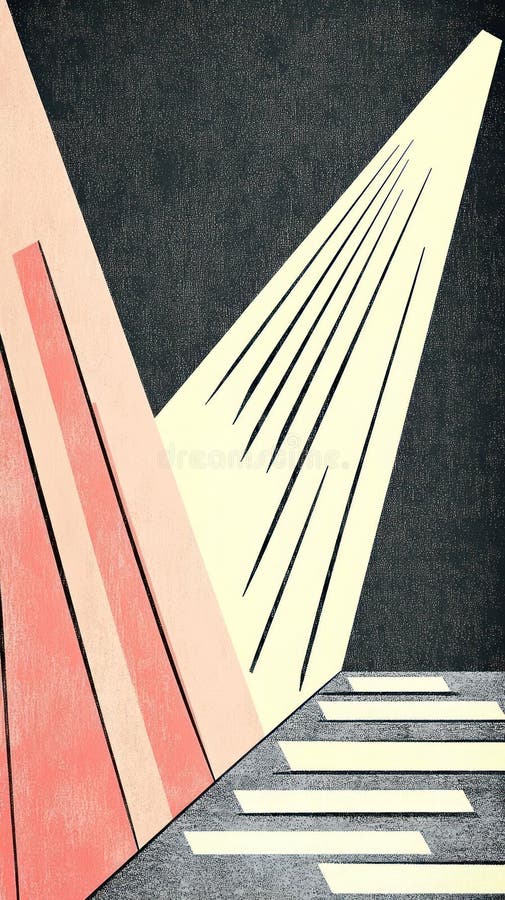 Abstract Geometric Shapes with Contrasting Colors and Lines Create a ...