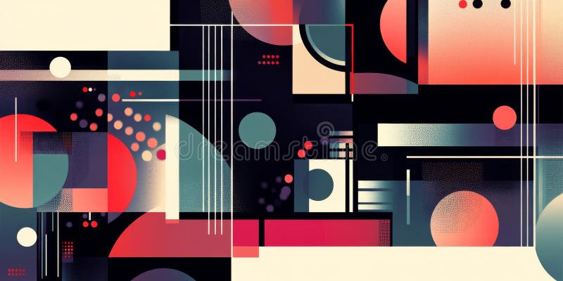 Abstract Geometric Shapes in a Cool Color Palette, Creating a Modern ...