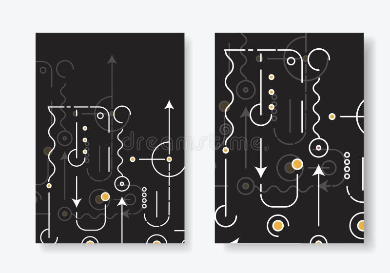 Abstract Geometric Shapes on Cover Brochures. Technological Background ...