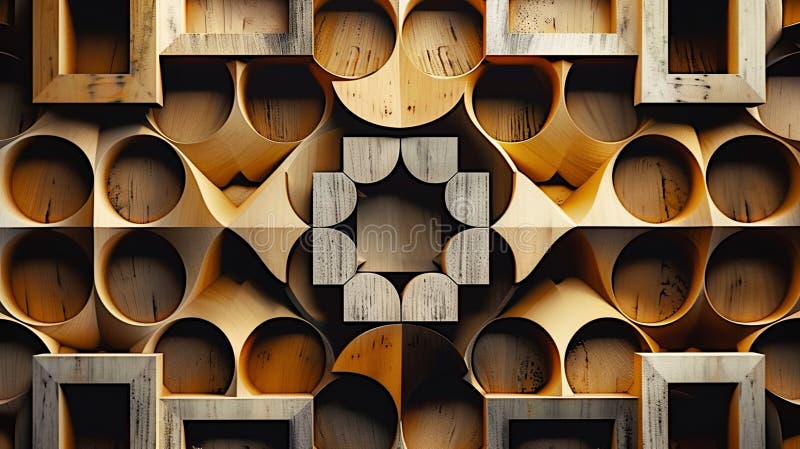 Abstract Geometric Shapes Create Modern Ornate Wallpaper, AI Generative ...