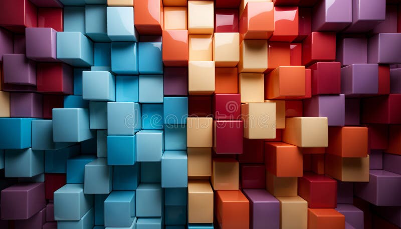 Abstract Geometric Shapes Create a Vibrant, Futuristic Wallpaper Design ...