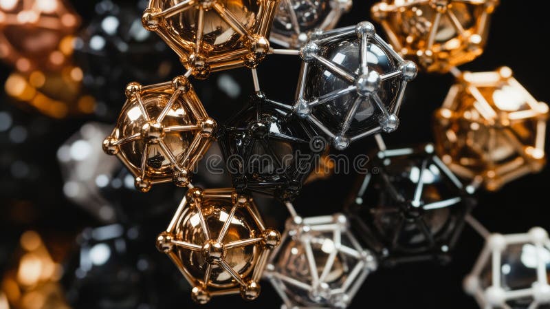 Abstract Geometric Shapes Created with Spheres Unique Array Ball Design ...