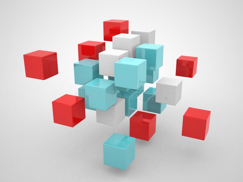 Abstract Geometric Shapes from Cubes Stock Illustration - Illustration ...
