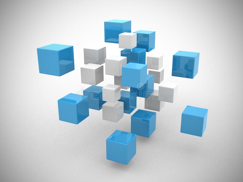 Abstract Geometric Shapes from Cubes Stock Illustration - Illustration ...