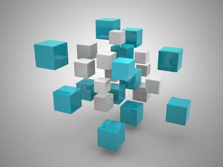 Abstract Geometric Shapes from Cubes Stock Illustration - Illustration ...