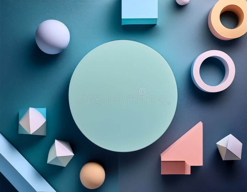 Abstract Geometric Shapes in 3D with Ample Copy Space Stock ...