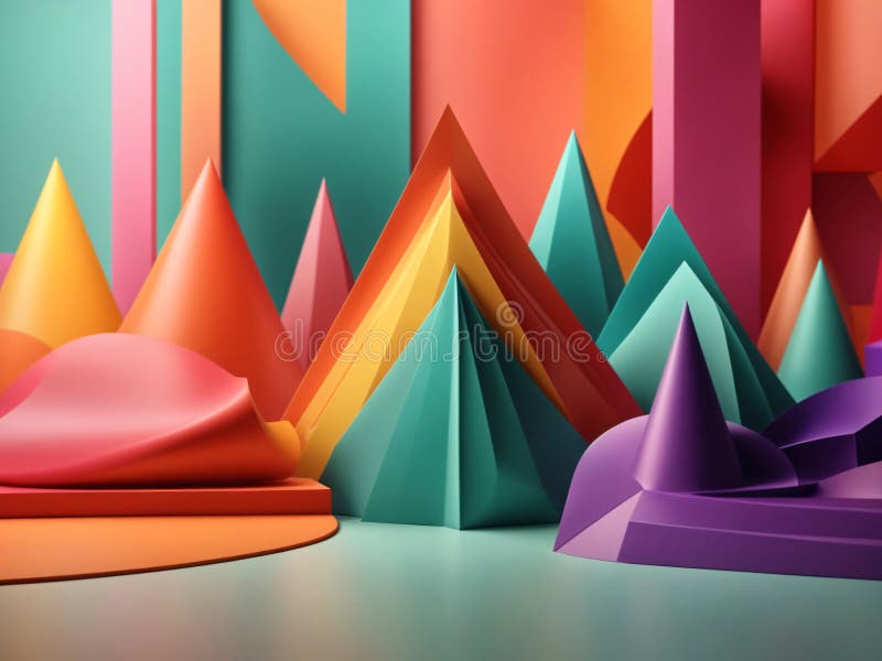 Abstract geometric shapes stock illustration. Illustration of teal ...