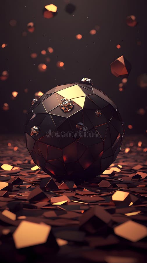 Abstract Geometric Shapes in a Dark Setting Stock Illustration ...