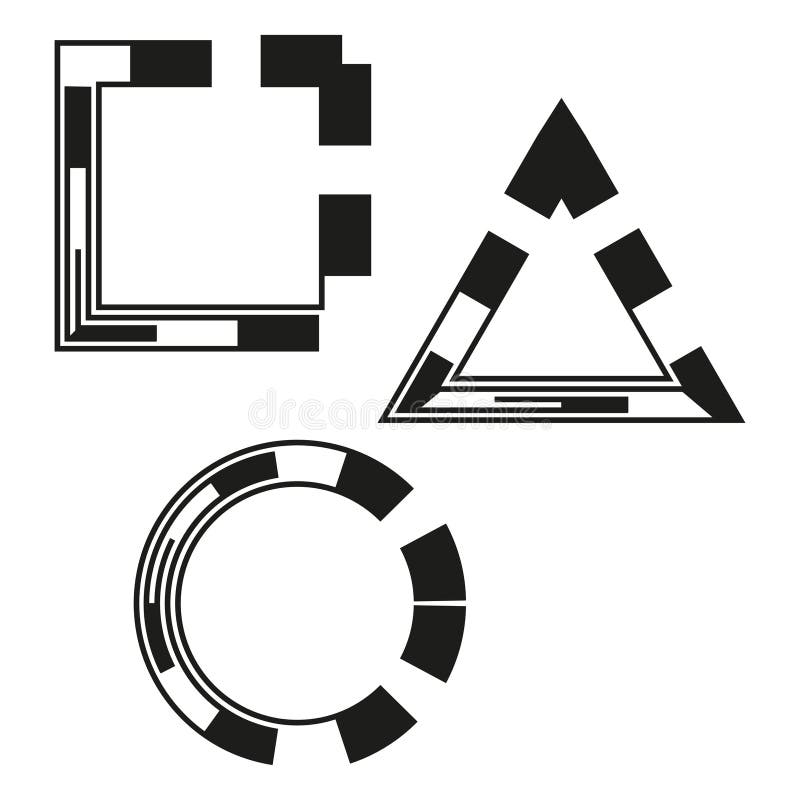 Abstract Geometric Shapes. Digital Square, Triangle, and Circle ...