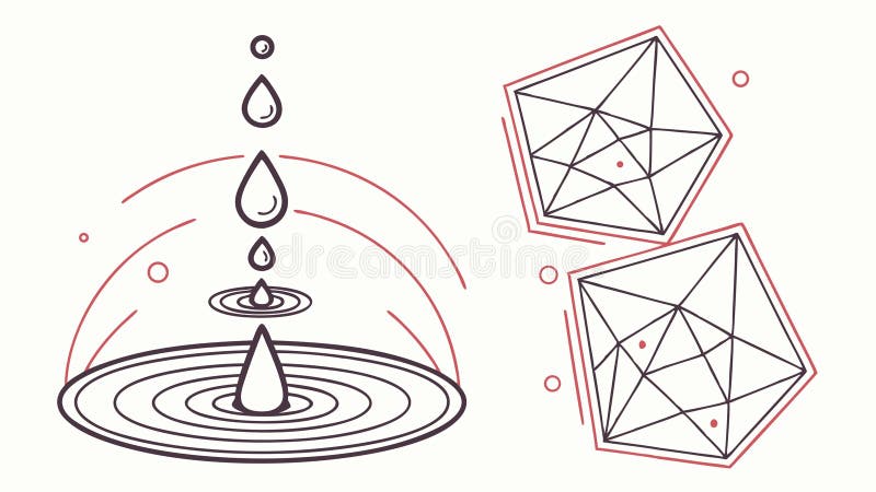Abstract Geometric Shapes Falling Water Droplets Graphic, Vector Design ...