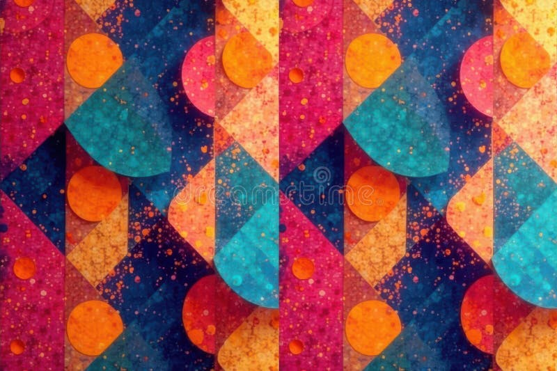 Abstract Geometric Shapes Forming a Cohesive Interior Design Repeat ...