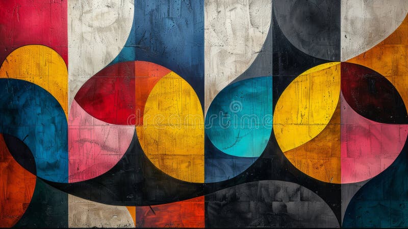 Abstract Geometric Shapes Graffiti on a Wall Stock Photo - Image of ...