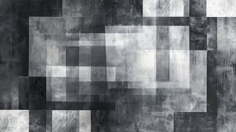 Abstract Geometric Shapes with a Grayscale Texture Background Stock ...