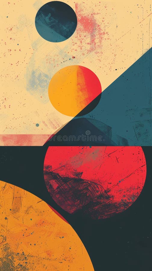 Abstract Geometric Shapes with Grunge Texture Stock Photo - Image of ...