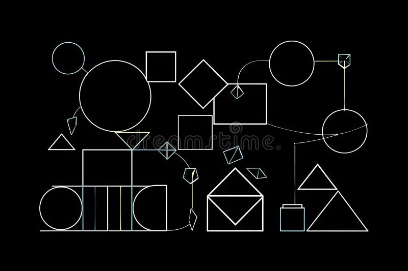Abstract Geometric Shapes Interconnected Design Stock Illustration ...