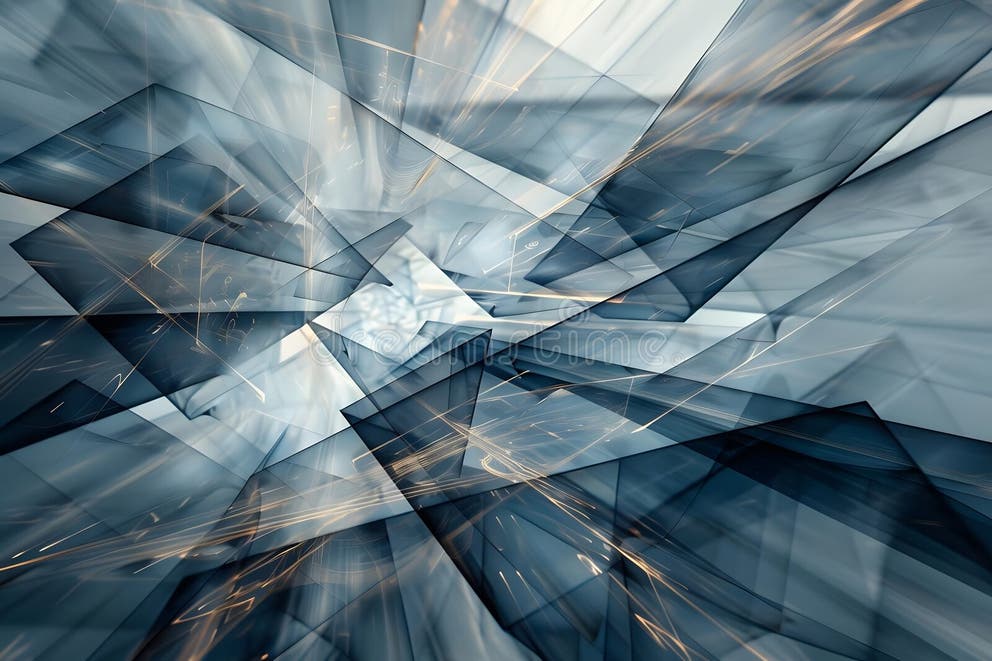 Abstract Geometric Shapes Intersect and Create a Dynamic, Futuristic ...