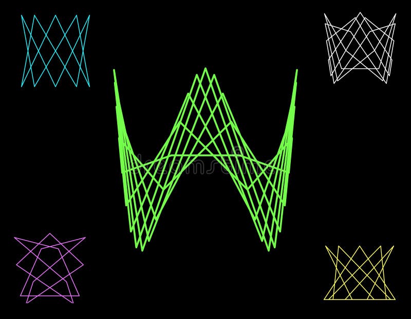 Abstract Geometric Shapes of Lines. Vector Outline Illustration Stock ...