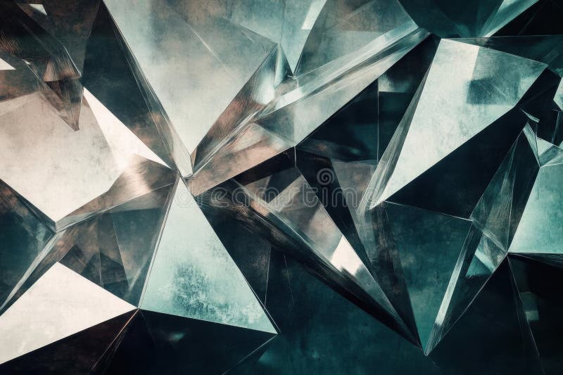 Abstract Geometric Shapes with Metallic Texture and Grunge Effects ...