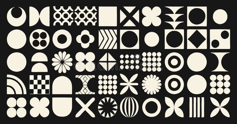 Abstract Geometric Shapes Mid Century Modern Design Elements Stock ...