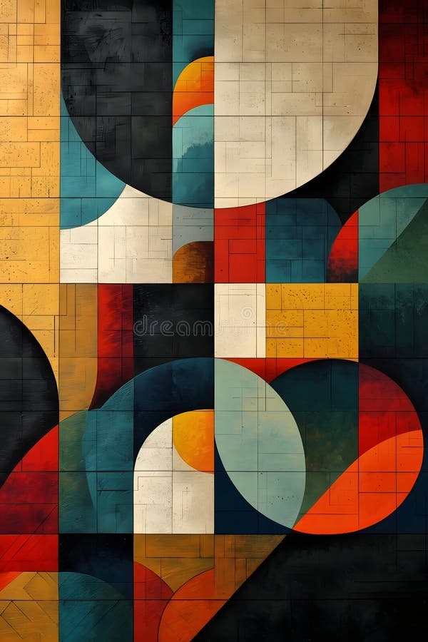 Abstract Geometric Shapes Mural. Created with Generative AI Stock ...