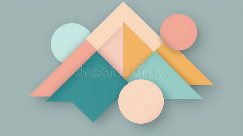 Abstract Geometric Shapes in Pastel Colors on a Soft Background Stock ...