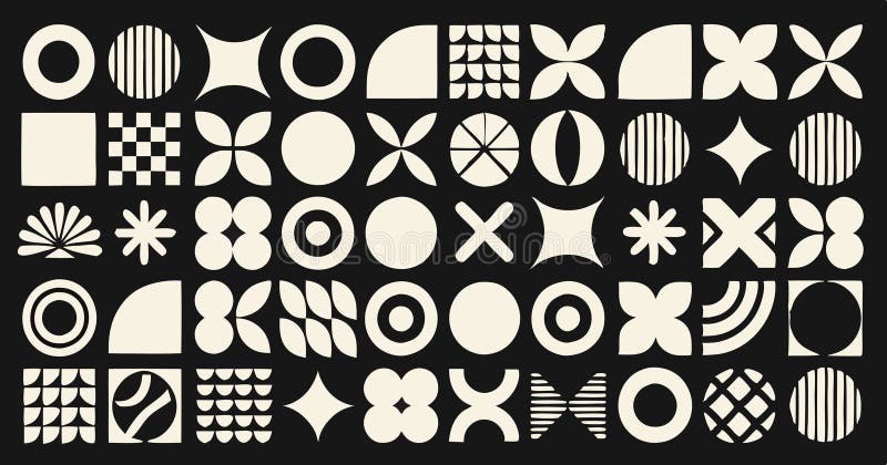 Abstract Geometric Shapes Pattern Modern Mid Century Design Background ...