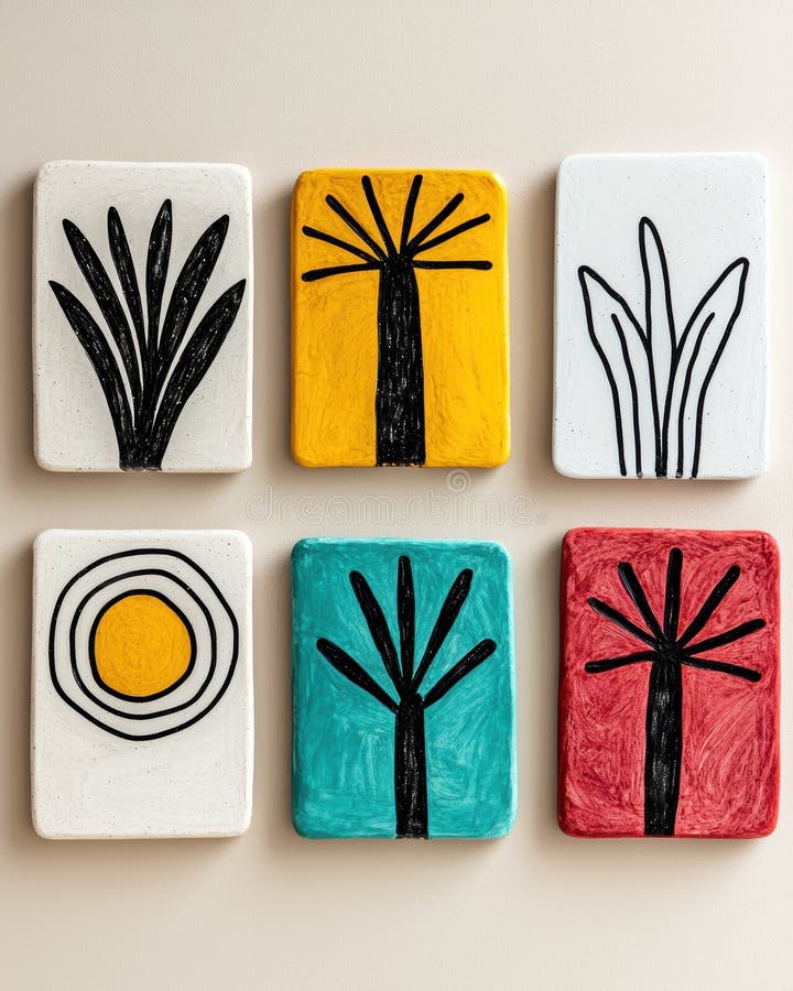 Abstract Geometric Shapes and Patterns on Ceramic Tiles Stock ...