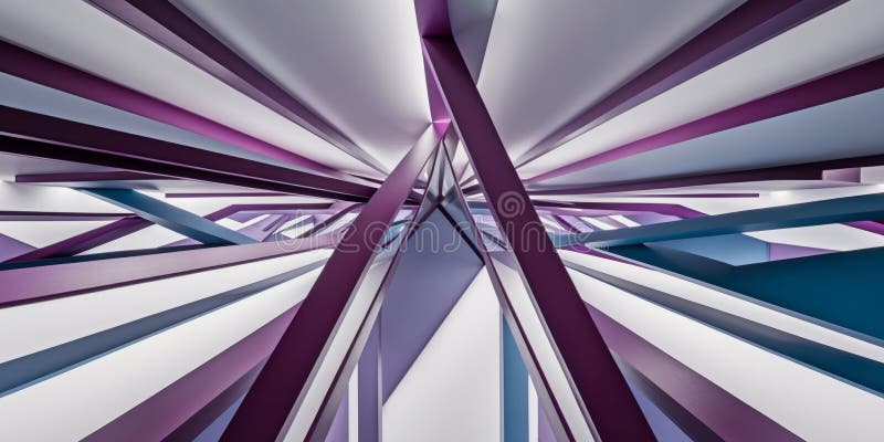 Abstract Geometric Shapes in Purple Blue Form an Optical Illusion of ...