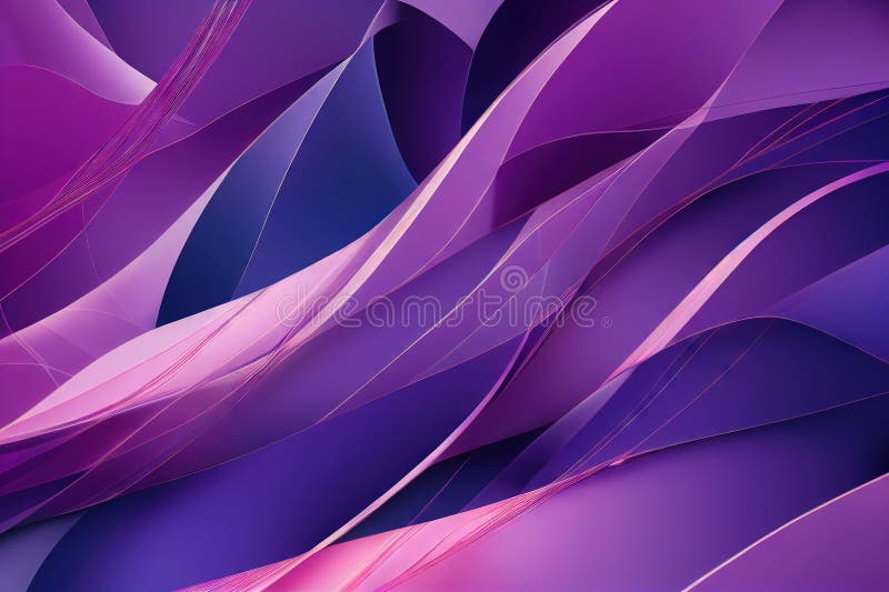 Abstract Geometric Shapes of Purple Color, Mixed with Colored Forms ...