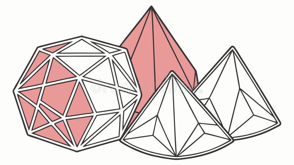 Abstract Geometric Shapes, Pyramid and Cube Forms, Vector Design ...