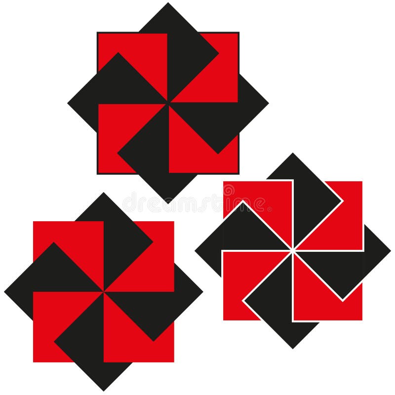 Abstract Geometric Shapes. Red and Black Design. Modern Vector Pattern ...