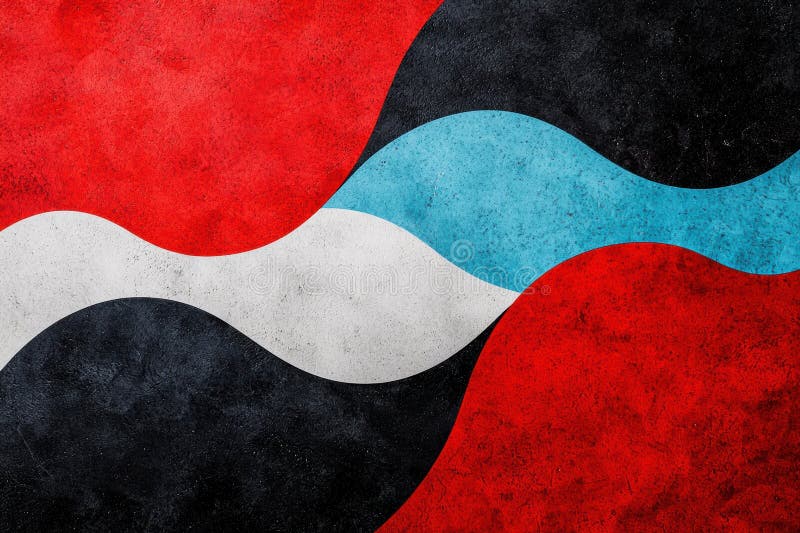 Abstract Geometric Shapes in Red, White, and Blue Stock Illustration ...