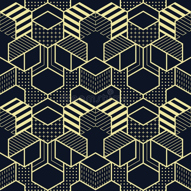 Abstract Geometric Shapes Seamless Cubes Pattern Stock Vector ...