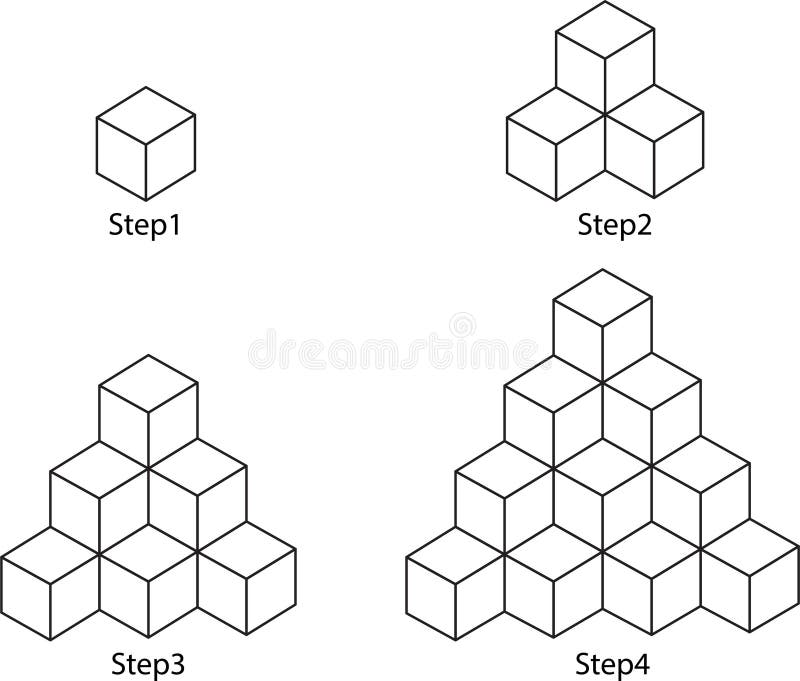 Abstract Geometric Shapes Set of Cubes Stock Vector - Illustration of ...