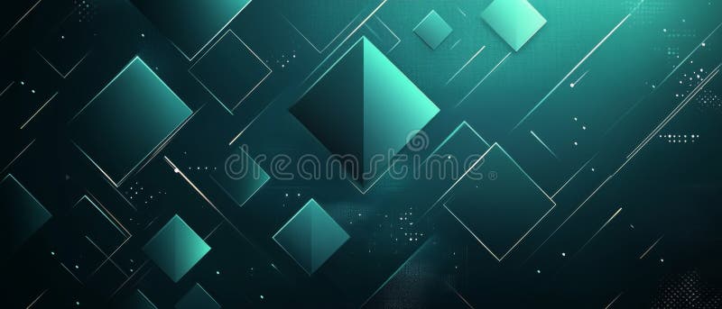 Abstract Geometric Shapes in Shades of Teal and Green Create a Modern ...
