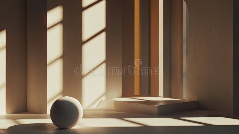 Abstract Geometric Shapes and Shadows in Modern Interior. Stock Photo ...