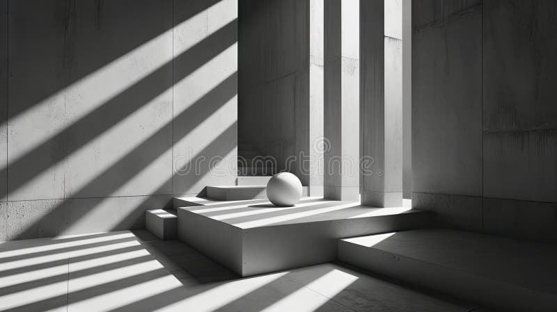 Abstract Geometric Shapes and Shadows in Modern Interior. Stock Image ...