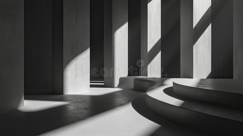 Abstract Geometric Shapes and Shadows in Modern Interior. Stock Photo ...