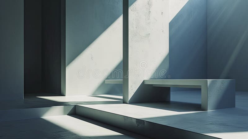 Abstract Geometric Shapes and Shadows in Modern Interior. Stock Image ...