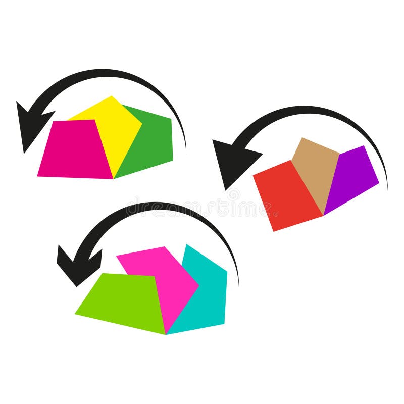 Abstract Geometric Shapes. Step by Step Process. Colorful Diagram ...