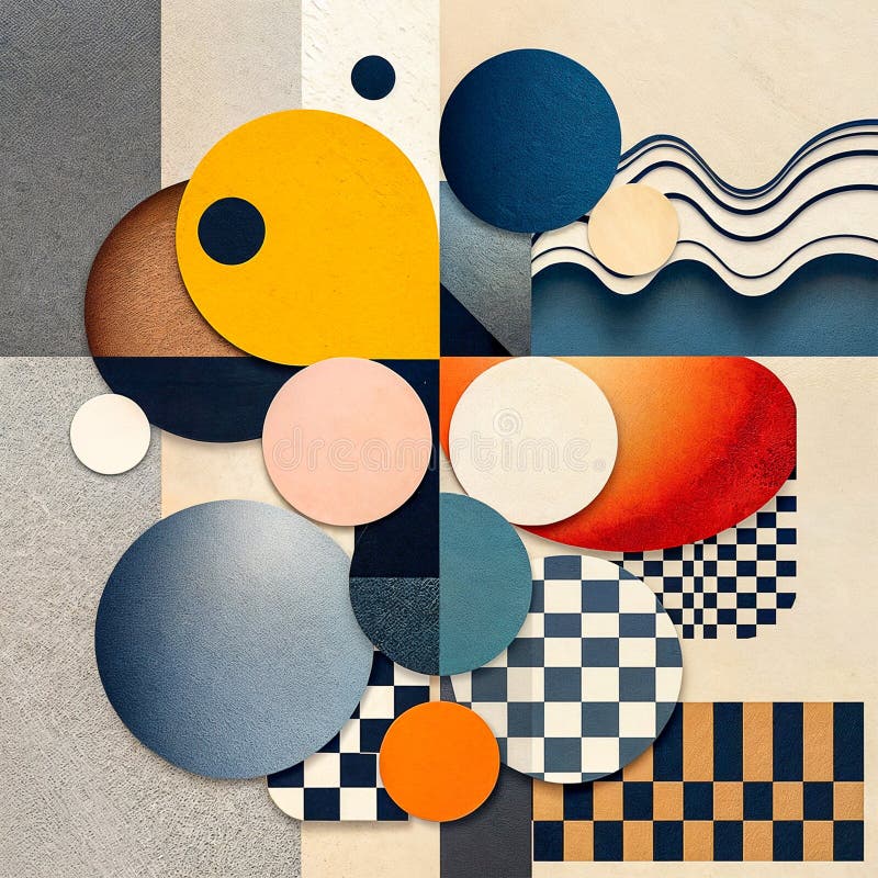 Abstract Geometric Shapes and Textures Collage Artwork Stock Image ...