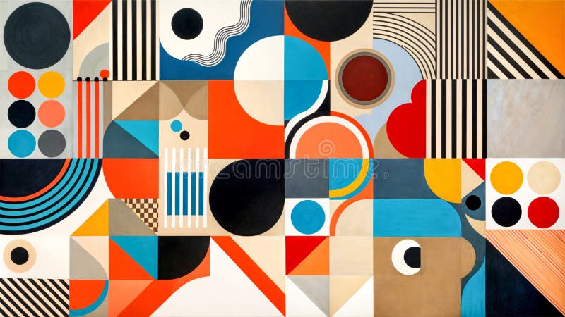 Abstract Geometric Shapes and Textures Collage Artwork Stock Photo ...