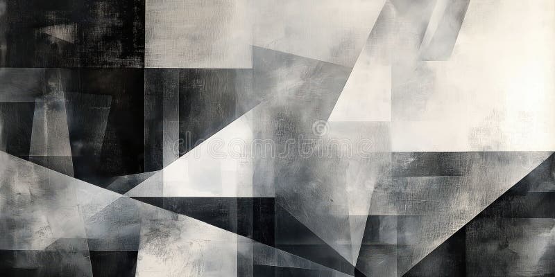 Abstract Geometric Shapes and Textures in Monochrome Art Stock Photo ...