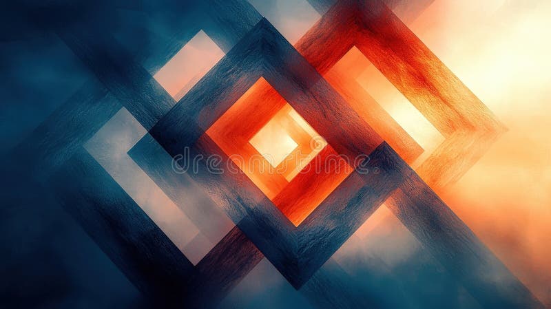 Abstract Geometric Shapes and Textures with Vivid Colors and Depth in ...
