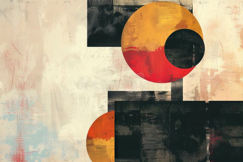 Abstract Geometric Shapes and Textures in Warm Tones Stock Image ...