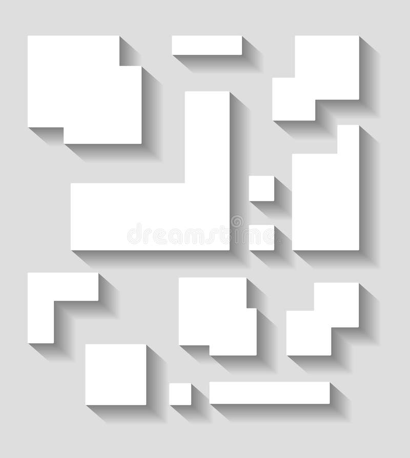 Abstract Geometric Shapes Vector Decor with Shadow on a Gray Ba Stock ...