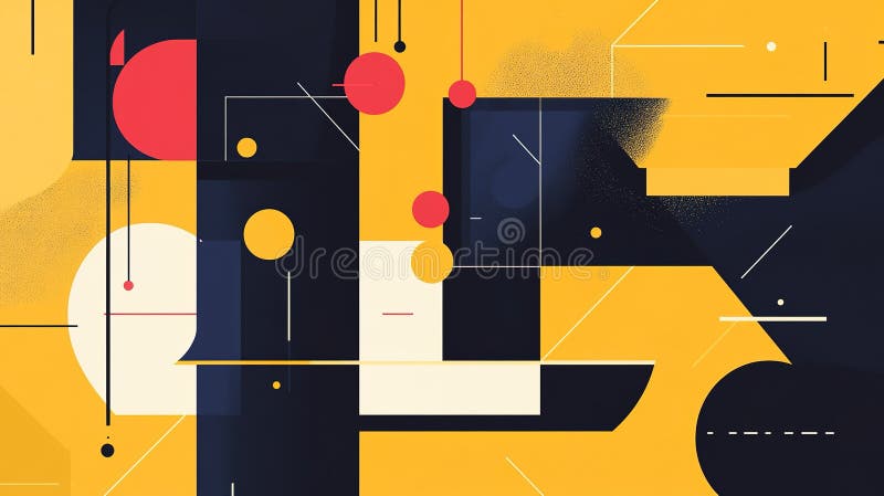 Abstract Geometric Shapes and Vibrant Colors Create a Dynamic ...