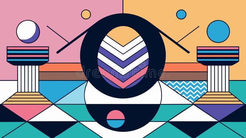 Abstract Geometric Shapes and Vibrant Colors in Modern Art Design ...