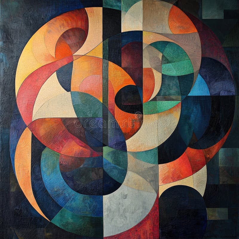 Abstract Geometric Shapes in Vivid Color Composition Stock Photo ...