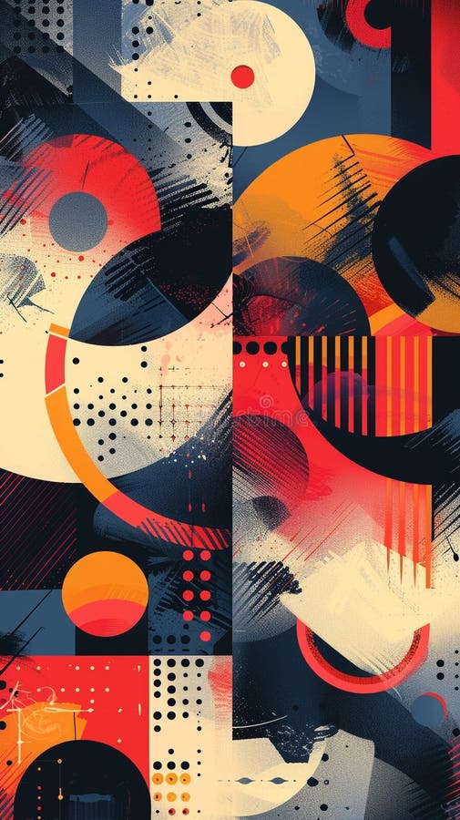 Abstract Geometric Shapes in Vivid Colors for Dynamic Backdrop Stock ...